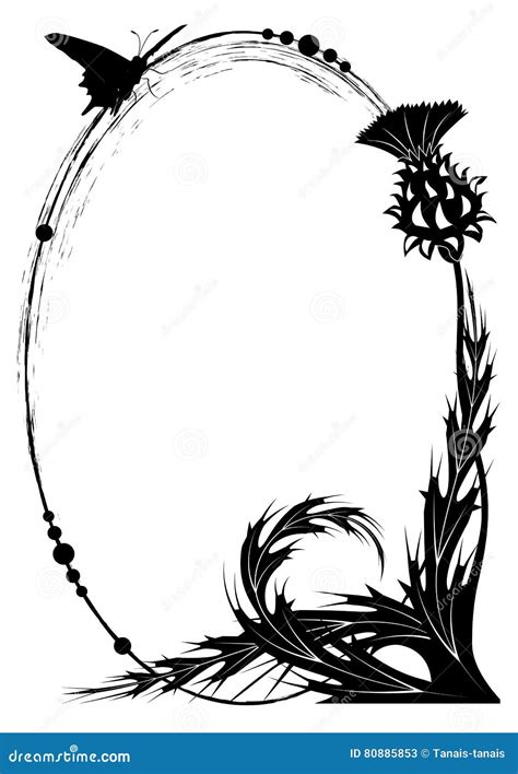 Frame With Thistle Stock Vector Illustration Of Design 80885853