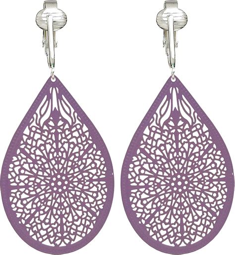 کلیپ دوست داشتنی ویکتوریا فیبر بر روی گوشواره های مخصوص زنان و کلیپ ها ، برگ درخت چرمی سبک