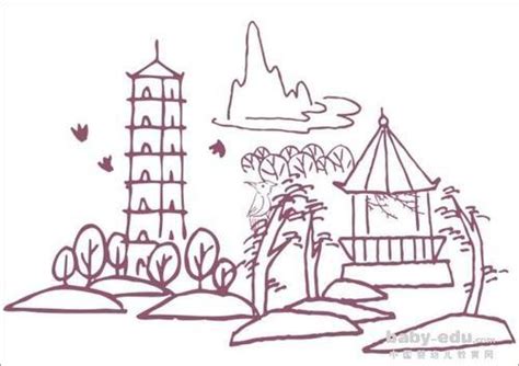 石家庄的景点简笔画 简笔画图片大全 普车都
