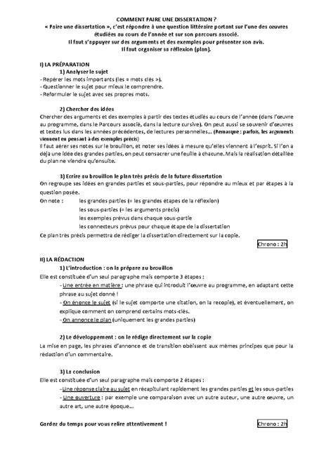 Dissertation 1 Comment Faire Une Dissertation COMMENT FAIRE UNE DISSERTATION Faire Une