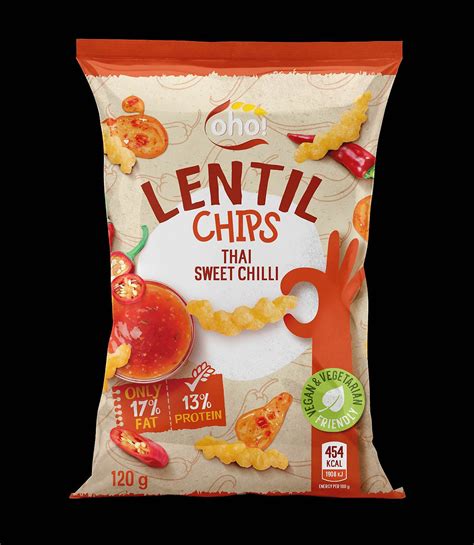Oho Lentil Chips Thai Sweet Chilli Gbb