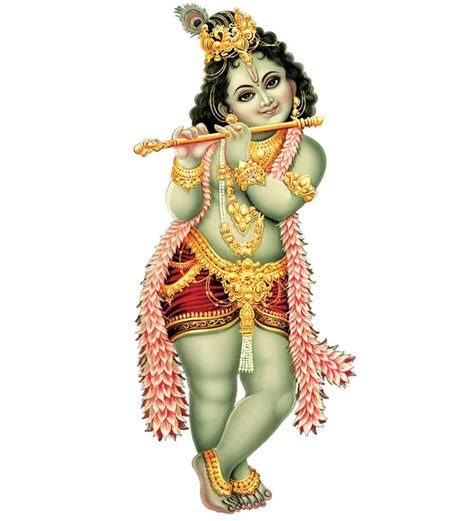 Indian God Lord Krishna His Flute Making Magical Tunes Stock