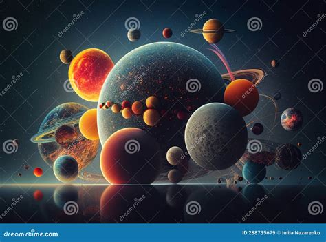 Desfile De Planetas En El Sistema Solar Generado Por Ai Stock De