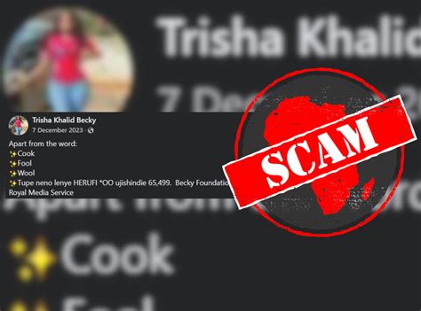 Kenyan Actor Trisha Khalid Not Running Promotions On Facebook Ignore