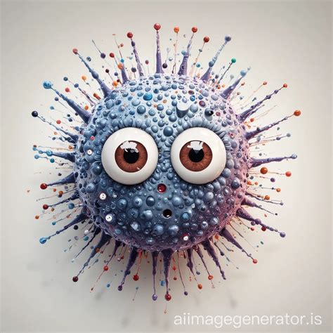 Cartoon T Cell With Surface Markers On White Background Ai Image