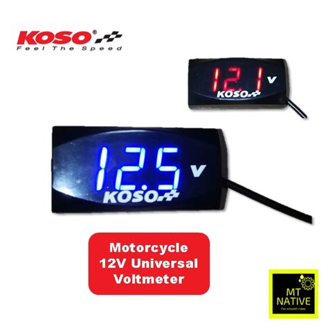KOSO VOLT METER Voltmeter V V DIGITAL LED CAR MOTORCYCLE LORRY V VOLTAGE Yamaha Honda NmAX