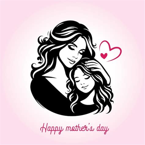 어머니와 딸 Svg 어머니의 날 Svg 프리미엄 벡터