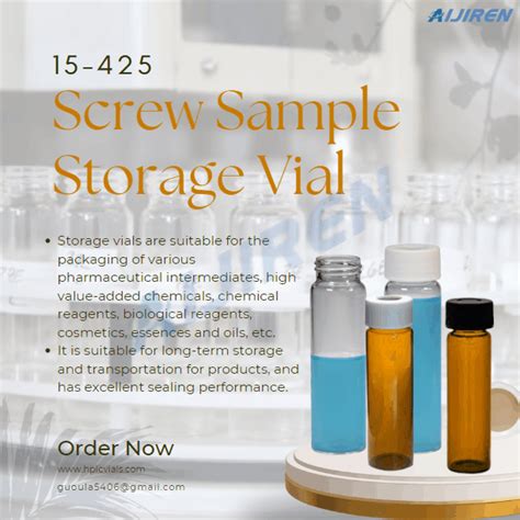 High Quality 15 425 Borosilicate Glass Screw Sample Storage Vial Lab