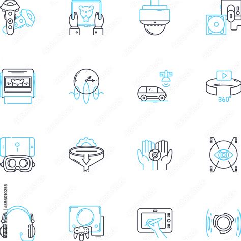 Artificial Analytics Linear Icons Set Machine Data Predictive