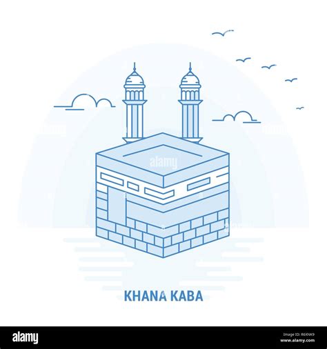 KHANA KABA Blue Landmark Creative Background And Poster Template Stock