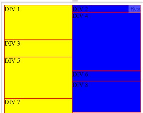 Html How To Make Divs Stack Without Spaces And Retain Order On