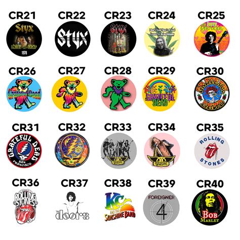 70s 80s Classic Rock 15 Pinback Buttons Collection 1 Etsy