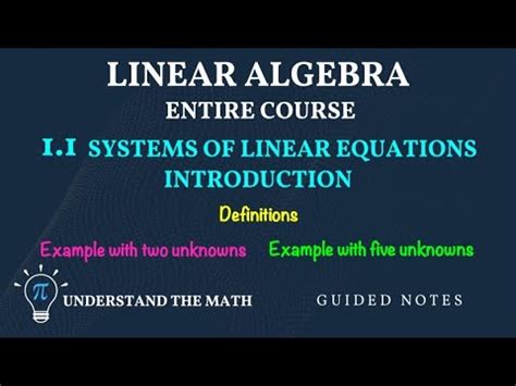 Systems Of Linear Equations Introduction Linear Algebra Entire
