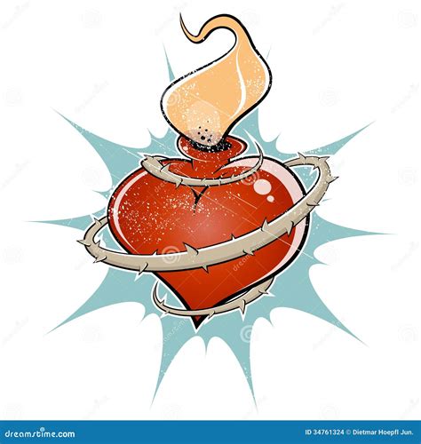 Flaming Heart Stock Vector Illustration Of Graphic Drawing 34761324