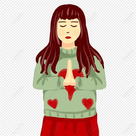 기도하는 소녀 Png 일러스트 무료 다운로드 Lovepik