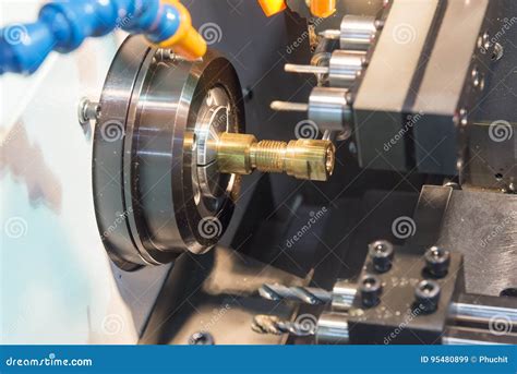 CNC Lathe Machine Or Turning Machine Stock Image Image Of Heavy Lathe