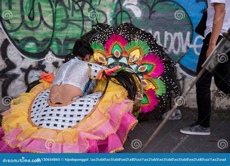 Parade Of Colorful Smiling Mask At 2018 Masskara Festival Bacol
