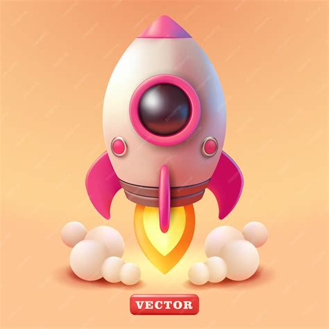 Premium Vector Cute Rocket Will Fly 3d Vector Suitable For Education