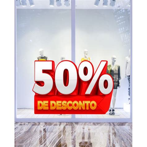 Adesivo Vitrine Promocao 50 Desconto KRadesivos