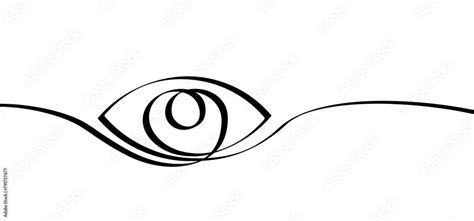 Cartoon Open Eye Line Pattern Human Eye Icon Or Logo Smile Eyes And Look Sign Eyelid Face