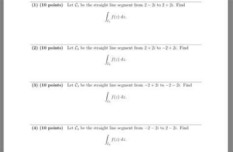 Solved 1 10 Points Let Cl Be The Straight Line Segment
