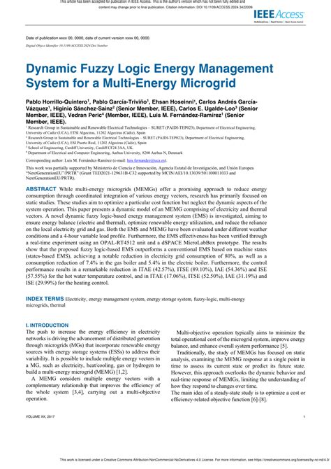 Pdf Dynamic Fuzzy Logic Energy Management System For A Multi Energy