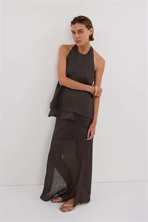 CARMEL PETROL RAMIE HALTER TOP | Dissh