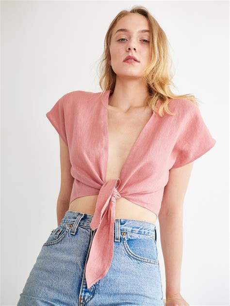 CAMILA Tie Front Linen Top Love And Confuse