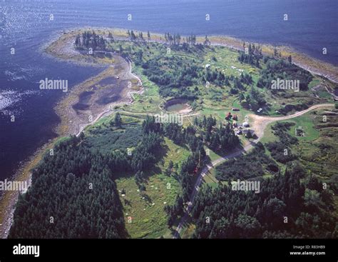Aerial Photograph Of Oak Island And Money Pit Nova Scotia Taken In