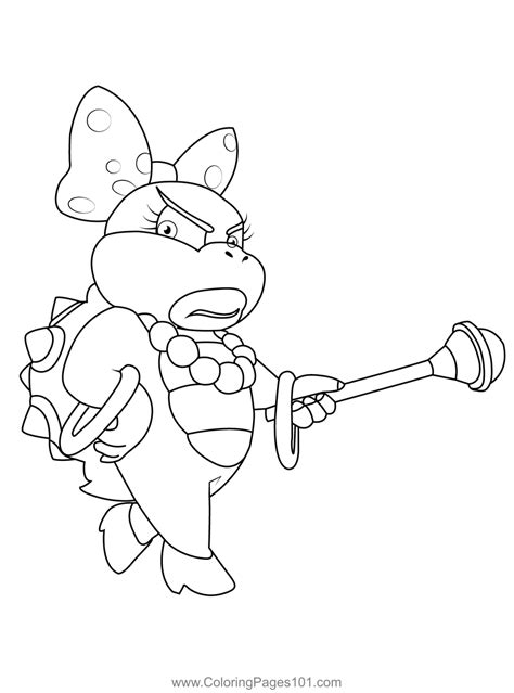 Wendy O Koopa Mario Kart Coloring Page Free Halloween Coloring Pages