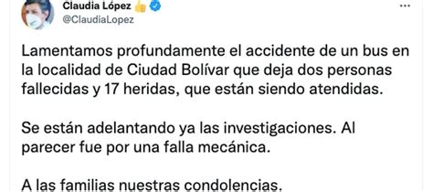 Lo último Que Se Sabe Sobre El Trágico Accidente De Un Bus Sitp En El