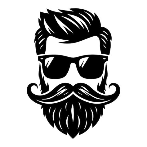 Premium Vector SVG Beard Moustache Black Silhouettes Digital Clipart