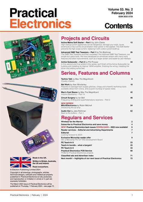 Practical Electronics Magazine February 2024 Back Issue