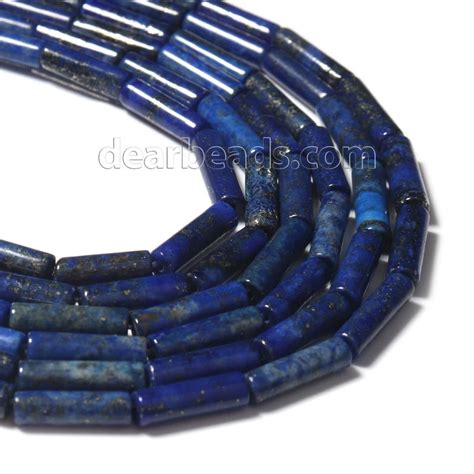 Lapis Lazuli Round Tube Beads Wholesale Stone Beads Dearbeads