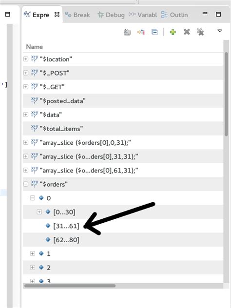 Php Eclipse Expressions Debug Panel Cuts Arrays Off At 31 Elements