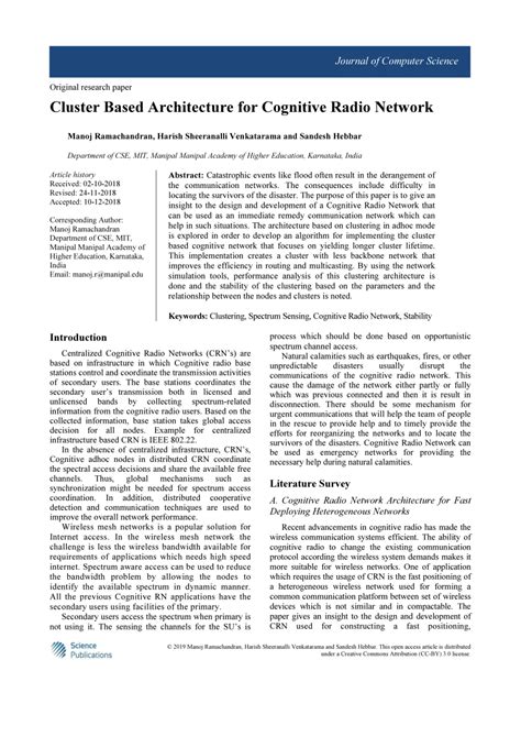Pdf Cluster Based Architecture For Cognitive Radio Network