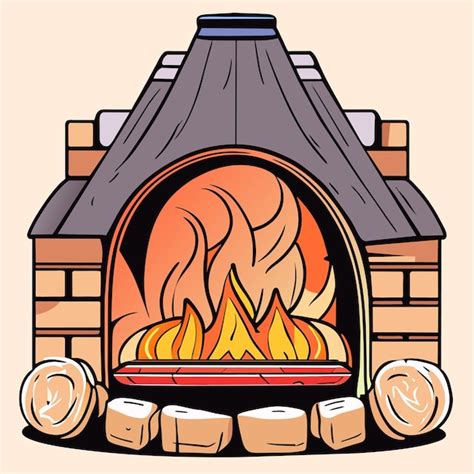 Premium Vector Hand Drawn Cartoon Fireplace Illustration Or Red Brick