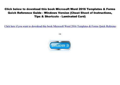 [read] Microsoft Word 2016 Templates And Forms Quick Reference Guide