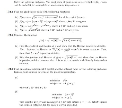 Solved Solve the following problems. You must show all your | Chegg.com