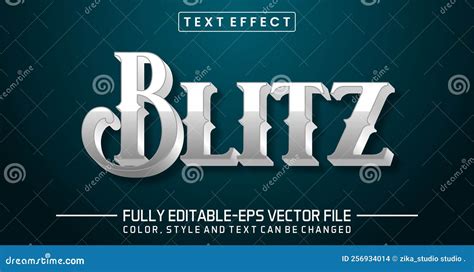 Editable Blitz Text Effect Stock Vector Illustration Of Star 256934014