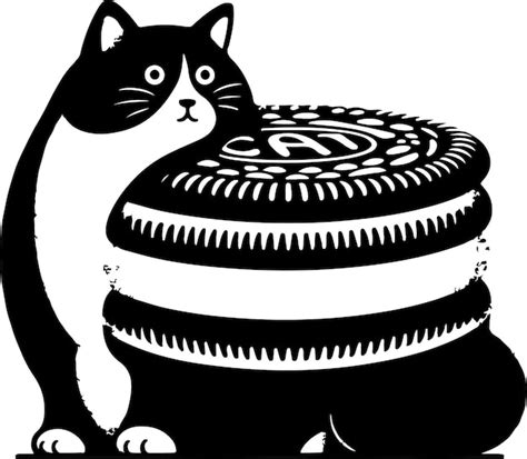 Premium Vector Cat Oreo Cat Silhouette Cute Big Fat Cat Oil Belly