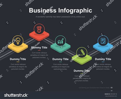 Flat Business Presentation Vector Slide Template With Process Step