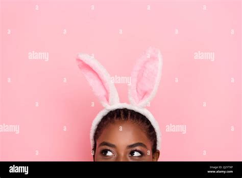 Portrait Of Dreamy Person Half Face Look Interested Empty Space