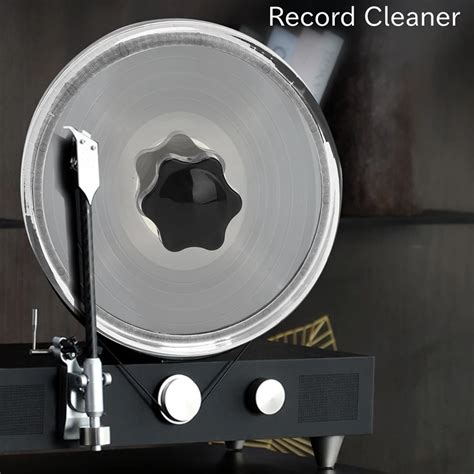 Lp 비닐 레코드 클리너 클램프 레코드 라벨 보호기 방수 아크릴 청소 도구 클리닝 천 포함 Aliexpress