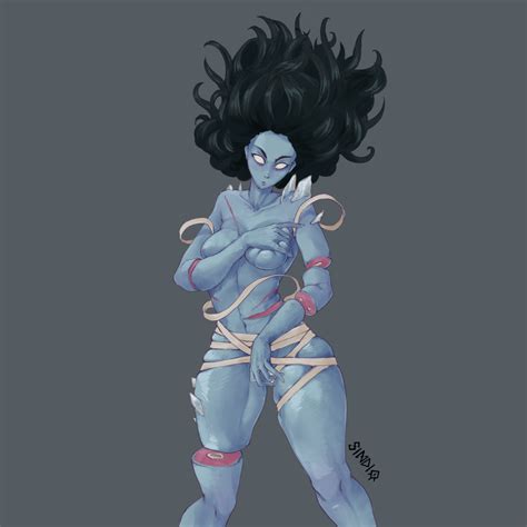 Rule 34 Asian Asian Female Bandage Bandages Black Hair Blue Skin