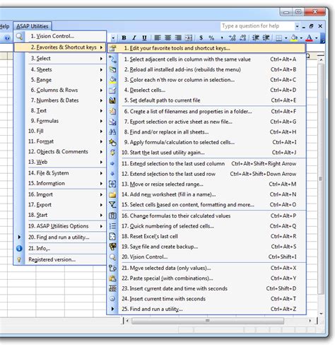 Asap Utilities Excel Add In Free Ms Excel Software Tools Add Ins For