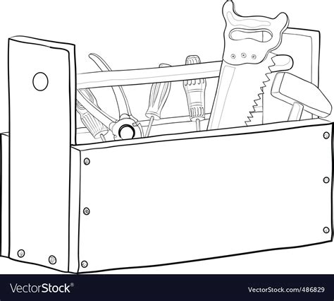 Tool Box Contours Royalty Free Vector Image Vectorstock