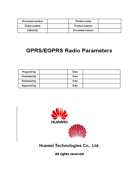 Gprsandedge Network Planning And Optimization Chapter4 Radio Parameters 20040524 A 1 1 0 Pdf