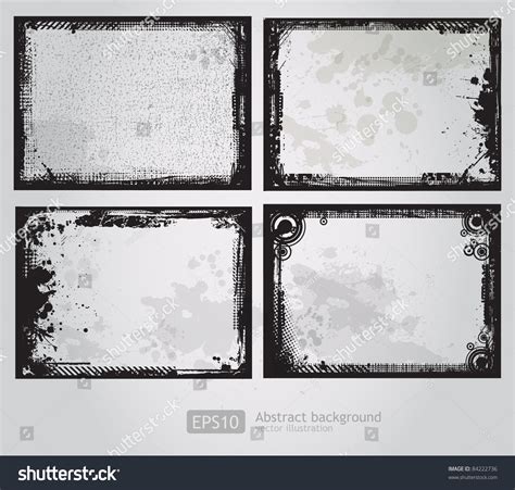 Set Four Grunge Frames Vector Stock Vector Royalty Free 84222736 Shutterstock