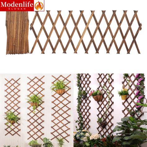 Modenlife Retractable Expanded Wooden Garden Fence Panel Ivy Planter